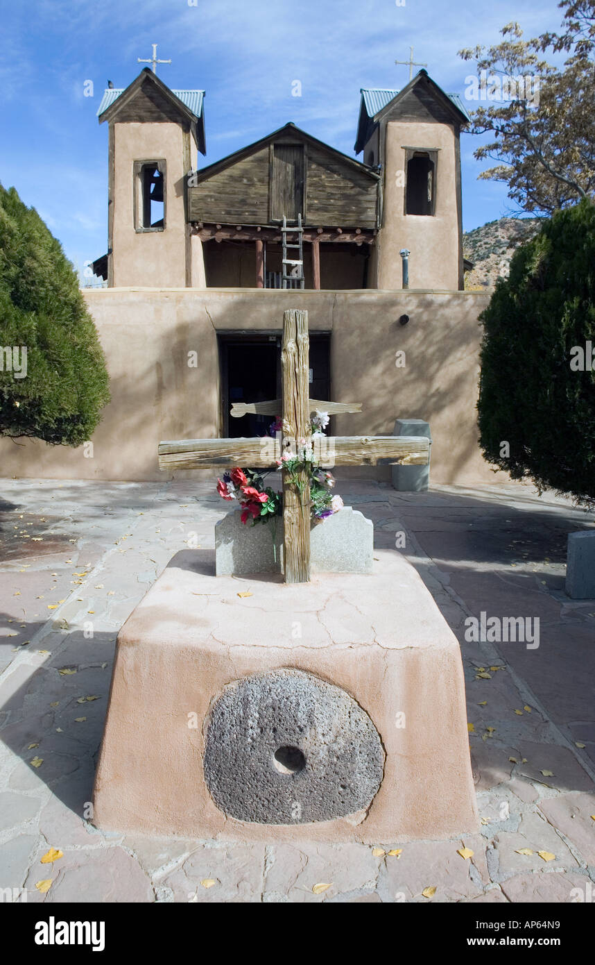 USA, New Mexico, Shrine outside El Santuario de Chimayo, built 1814 ...