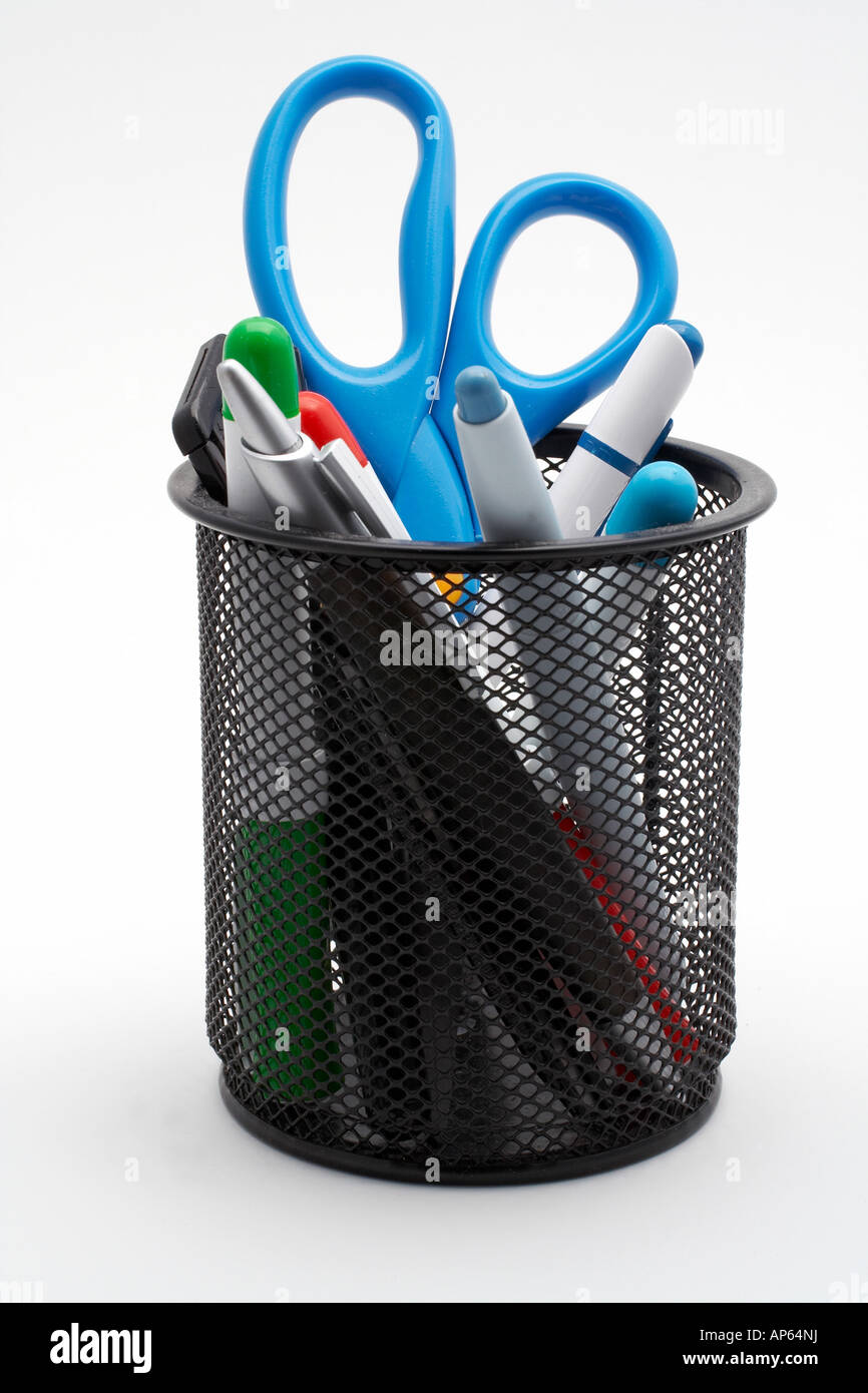 Basket for pencils Cut Out Stock Images & Pictures - Alamy