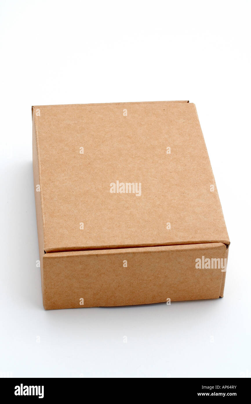 Cardboard box closed isolated on white background Stock Photo - Alamy