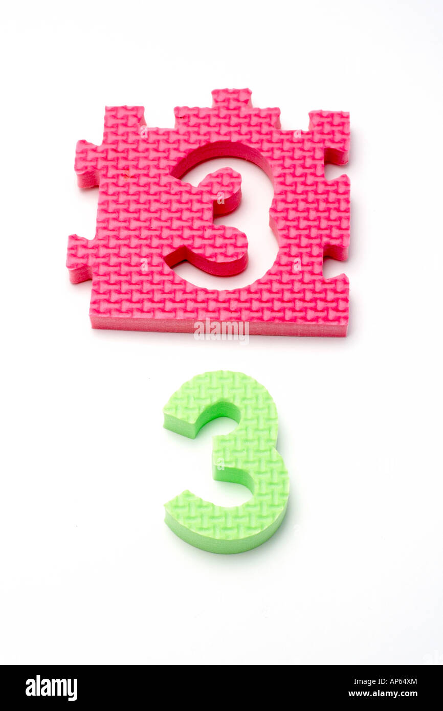 Puzzle colorful numbers for children education Stock Photo - Alamy