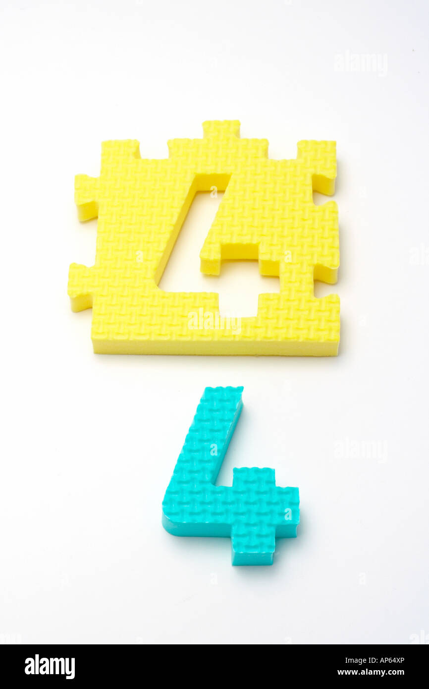 Puzzle colorful numbers for children education Stock Photo - Alamy
