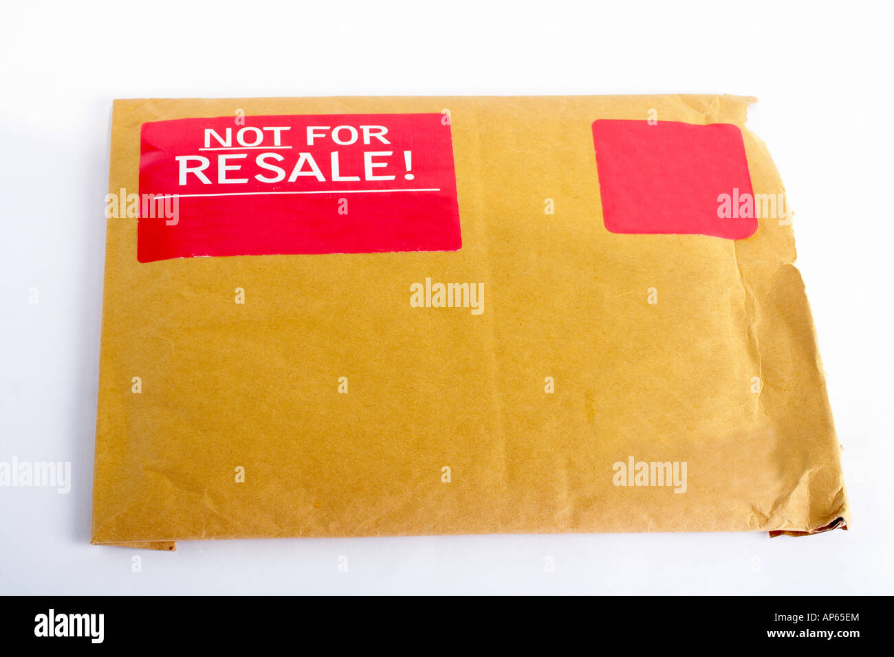 Envelope with red sticker Not for resale isolated on white background ...