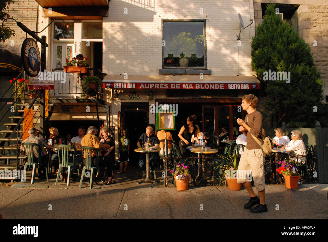 St Denis street City of Montreal Province of Quebec Canada Stock Photo ...