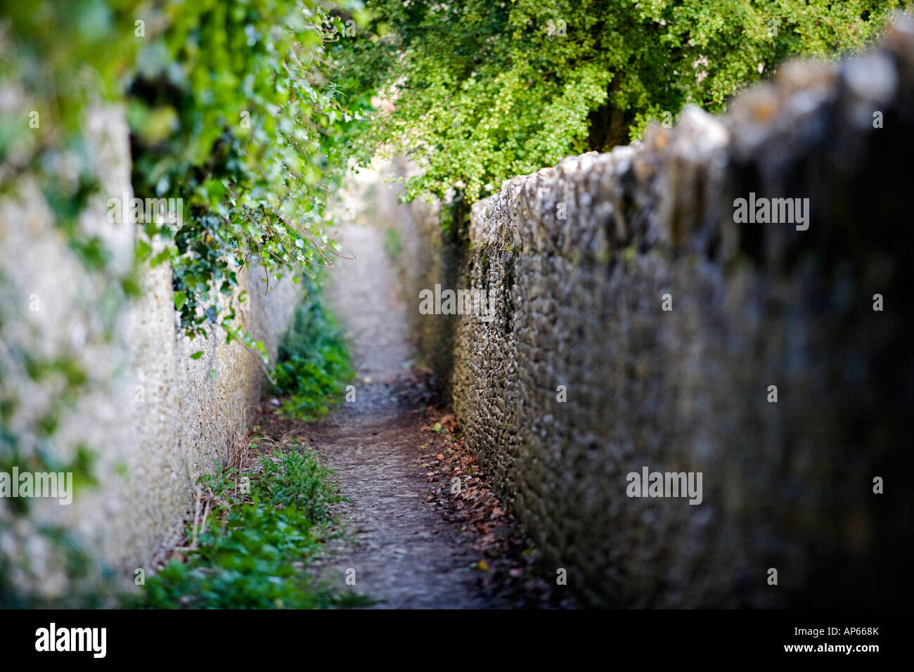 A footpath in a rural village, Oxfordshire, UK Stock Photo - Alamy
