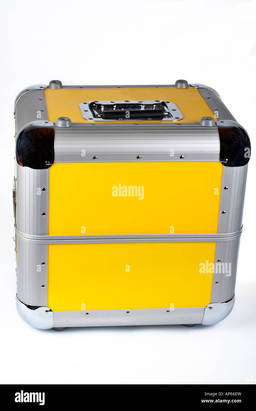 Disc Jockey suitcase on white background Stock Photo - Alamy