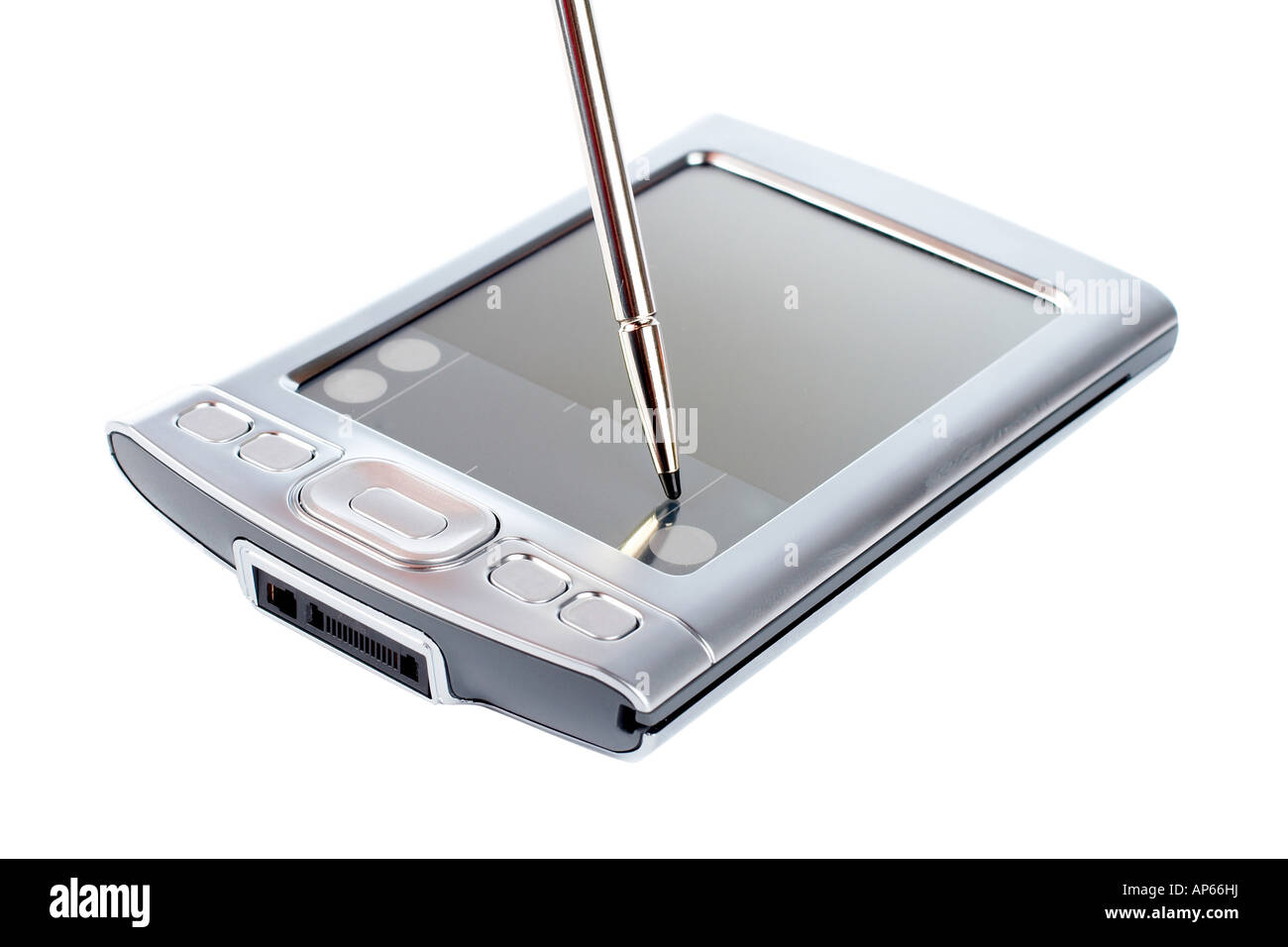 Suspended stylus on a contact screen of PDA Stock Photo - Alamy