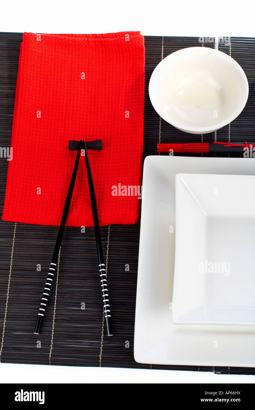 Table setting for a oriental dinner Stock Photo - Alamy