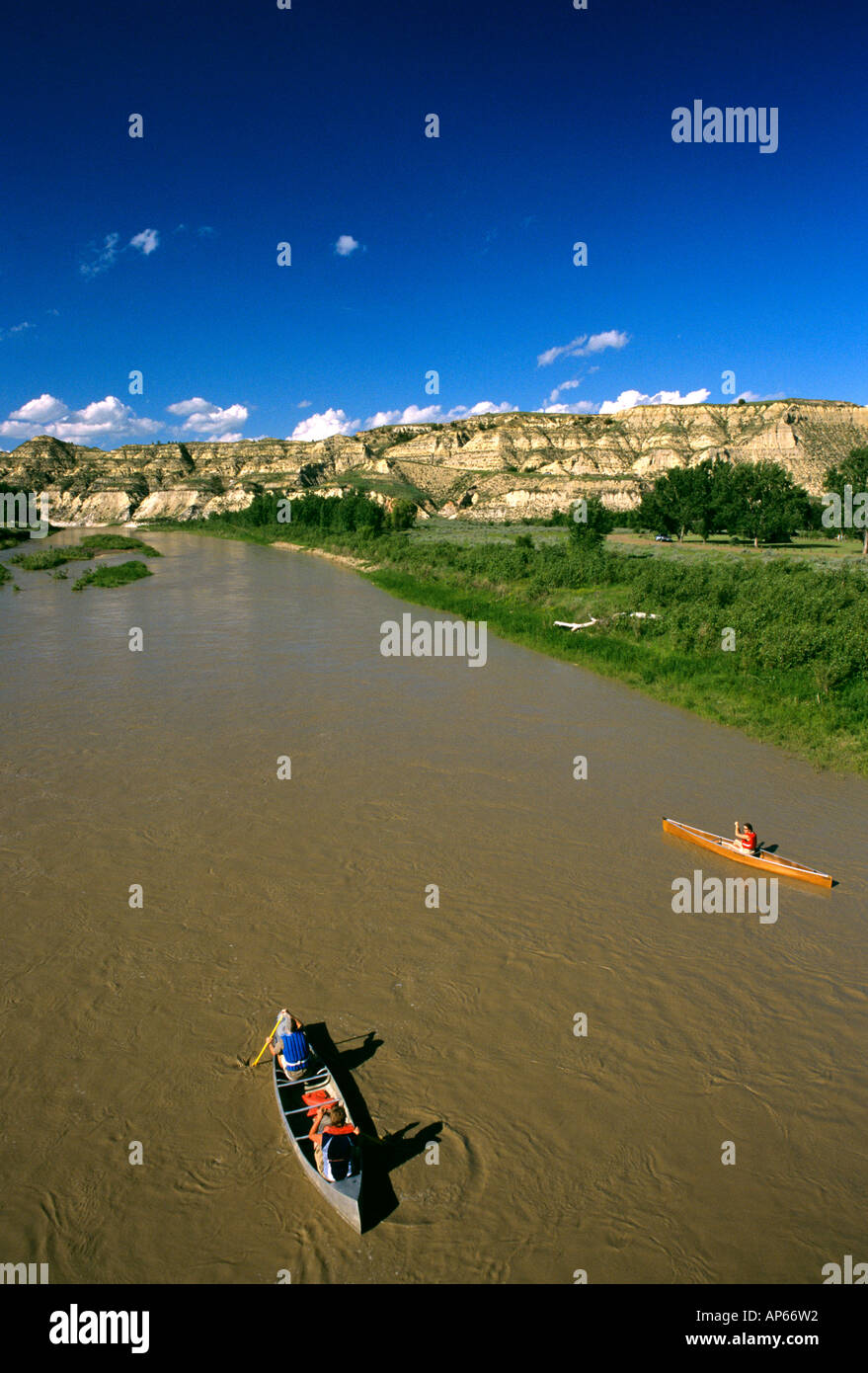 Canoe and Kayak on the Little Missouri River near Medora North Dakota ...