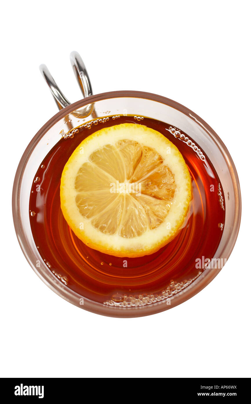 Glass lemon tea sliced Cut Out Stock Images & Pictures - Alamy
