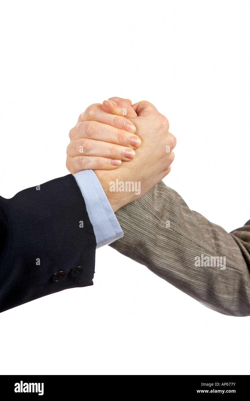 A business handshake over a white background Stock Photo - Alamy