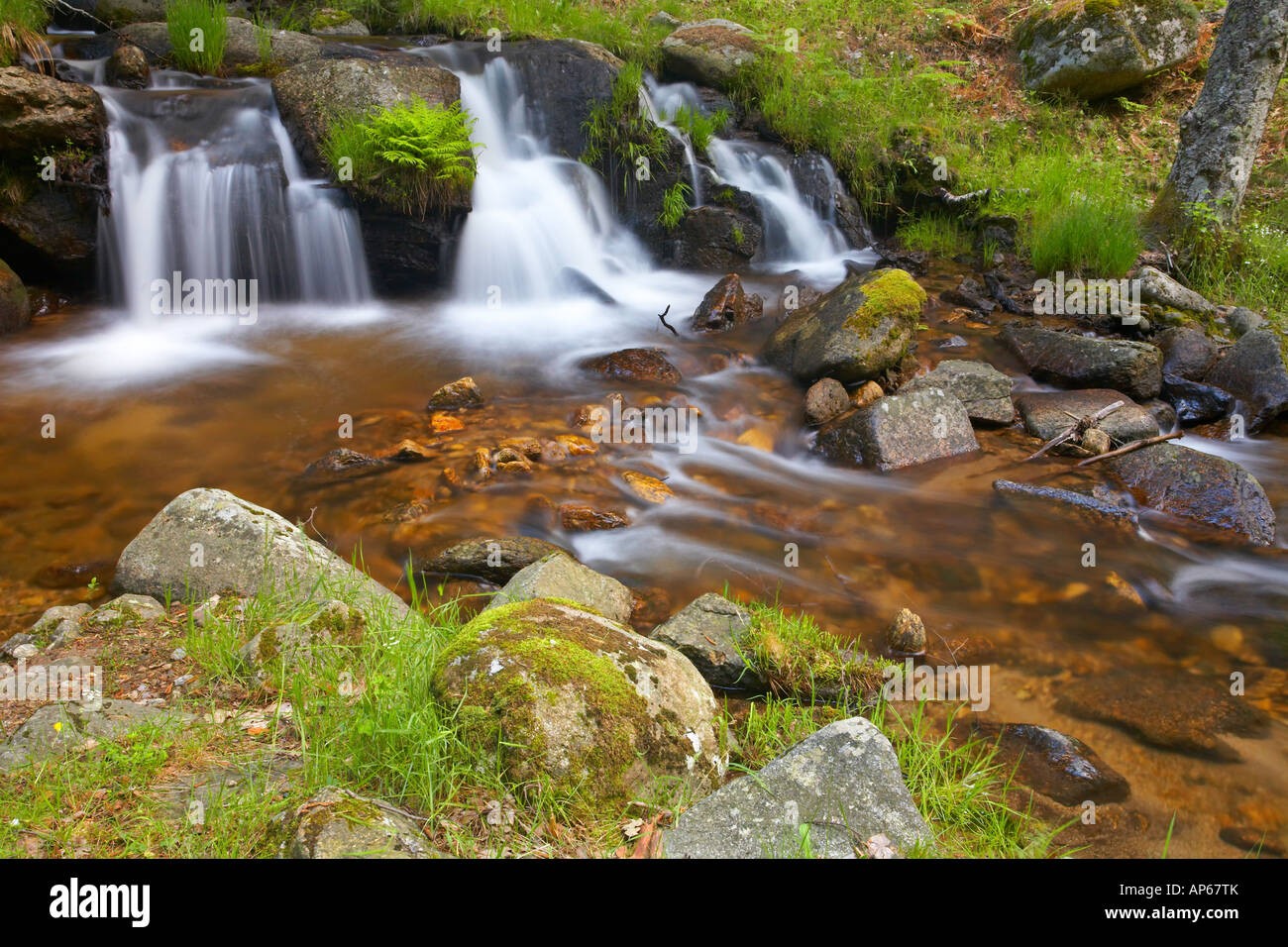 A mountain river with waterfalls in the spring season Stock Photo - Alamy