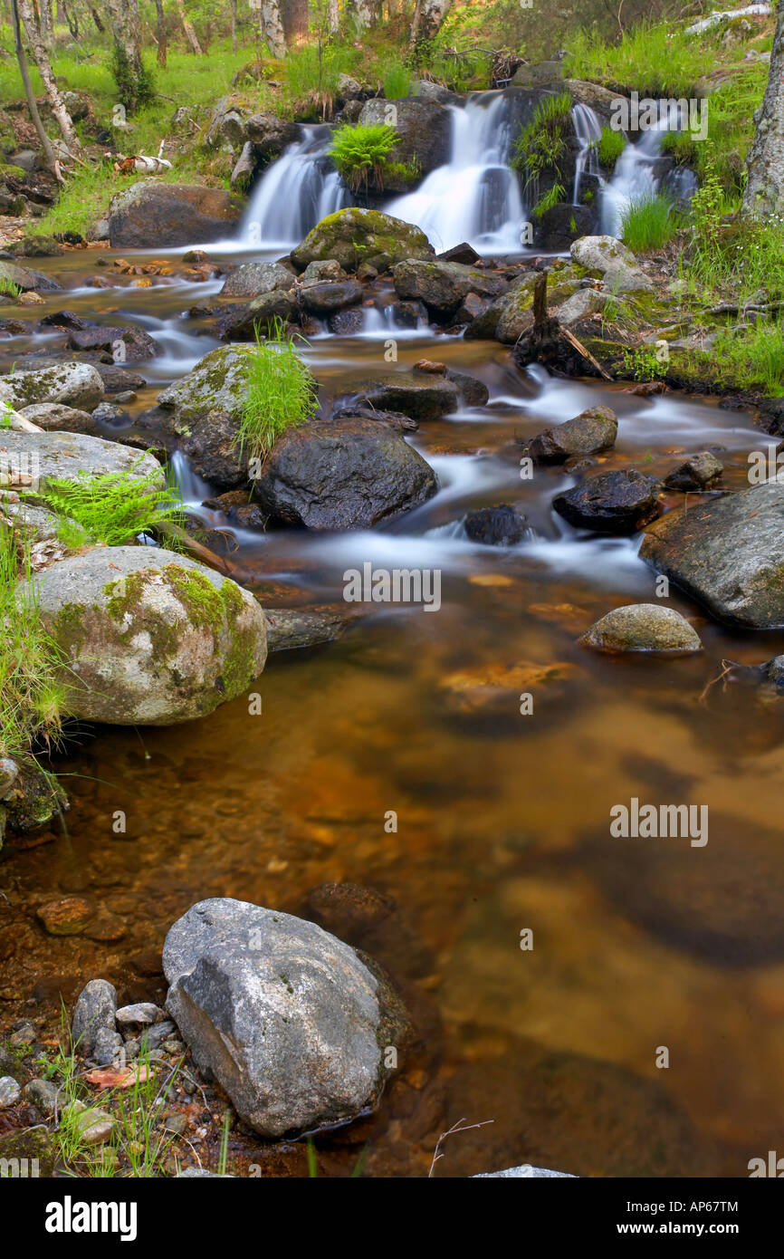 A mountain river with waterfalls in the spring season Stock Photo - Alamy