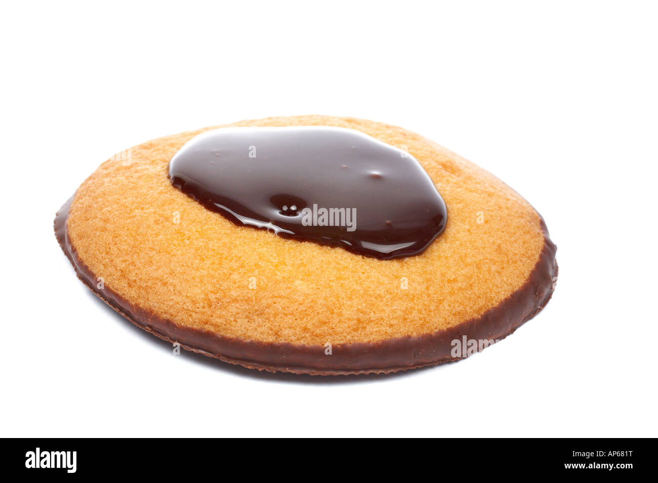 A cake with chocolate syrup soft shadow on white background Shallow DOF ...
