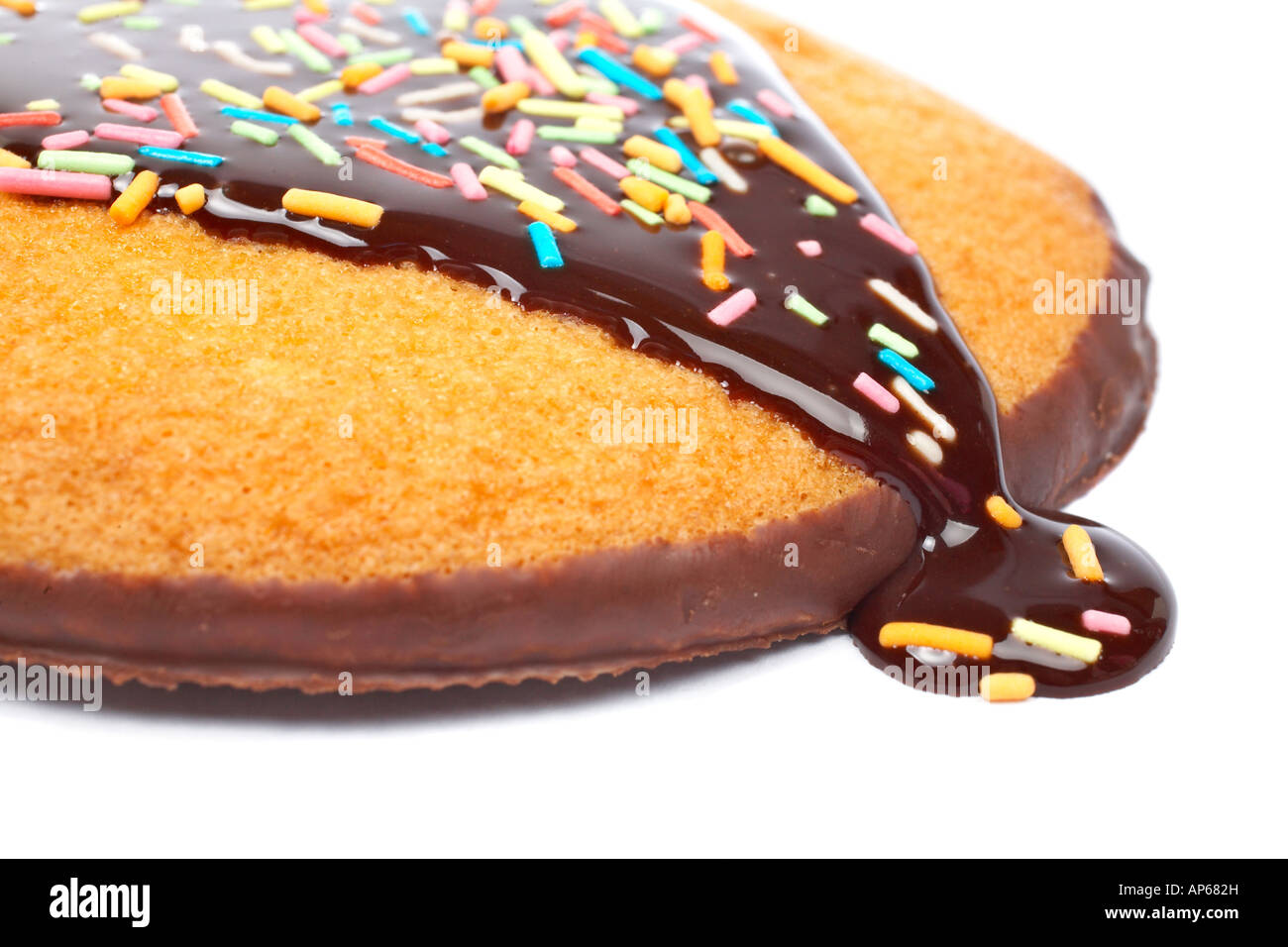 A cake with syrup soft shadow on white background Shallow DOF Stock ...