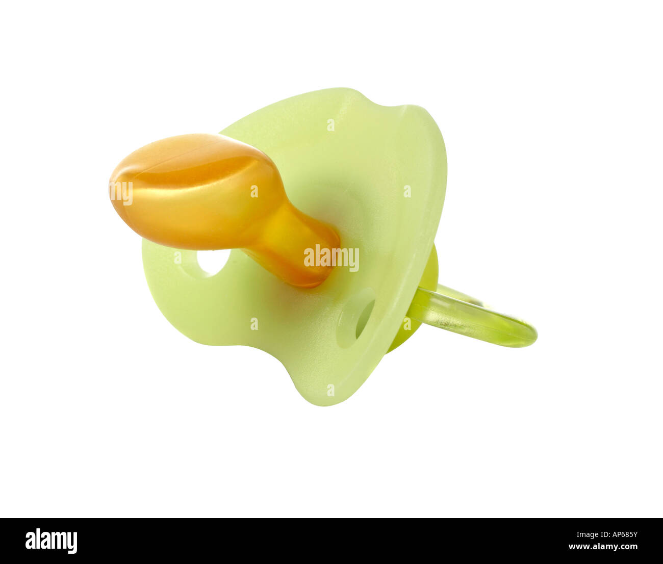 A green pacifier isolated on white background Stock Photo - Alamy