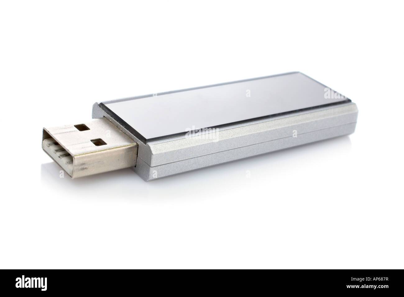 Portable flash usb drive memory with shadow reflected on white ...
