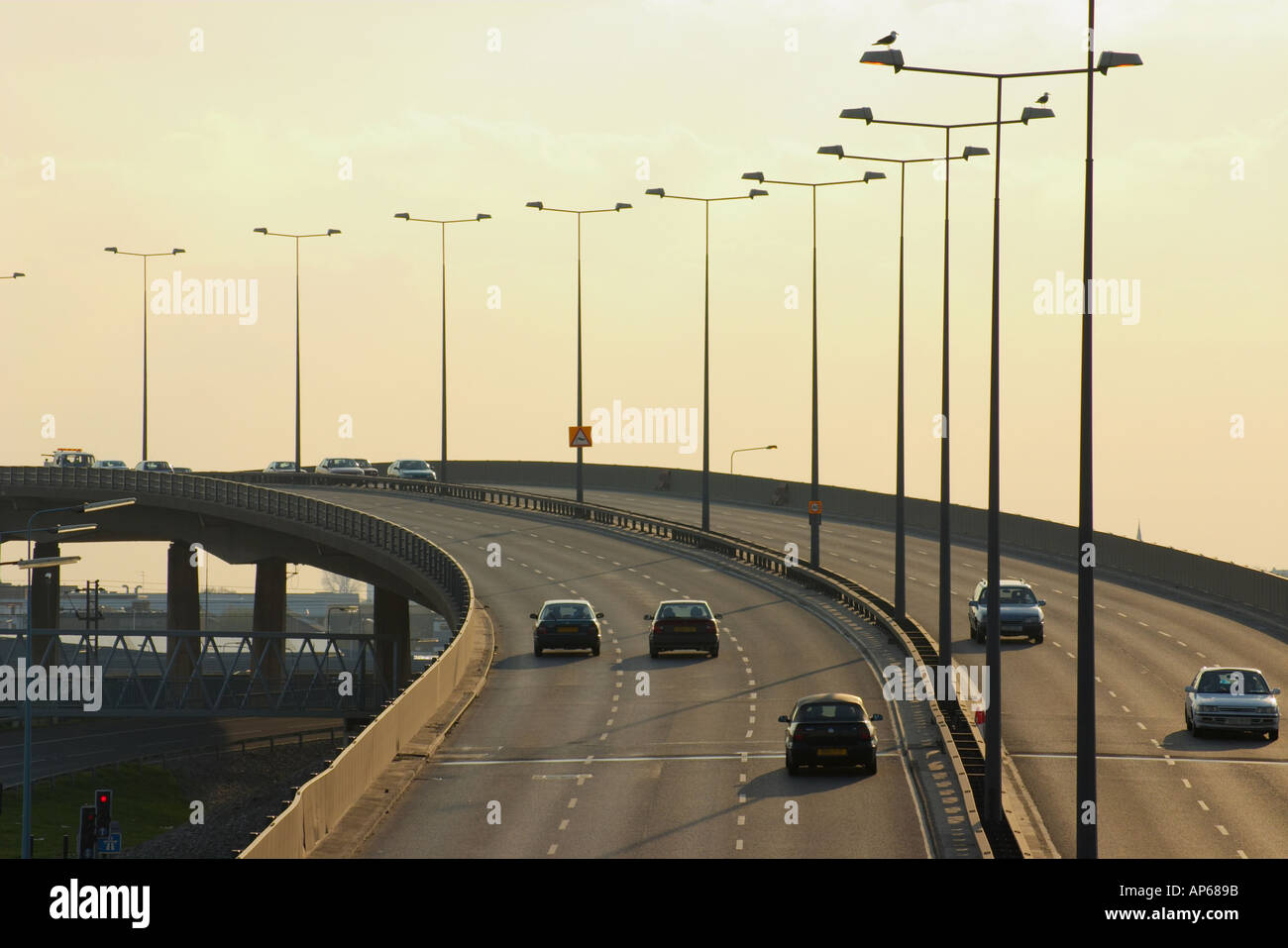 cars transport motorway highway London England Britain United Kingdom ...