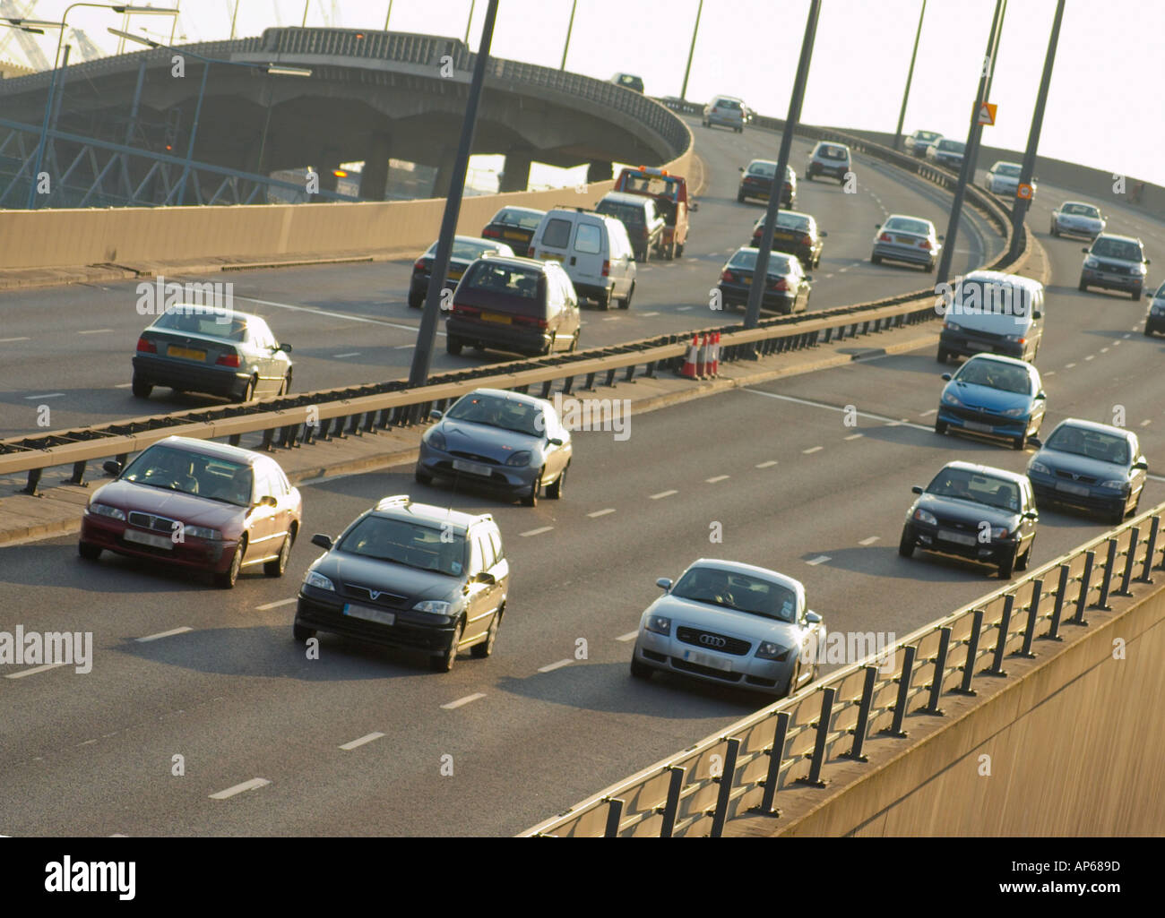 cars transport motorway highway London England Britain United Kingdom ...