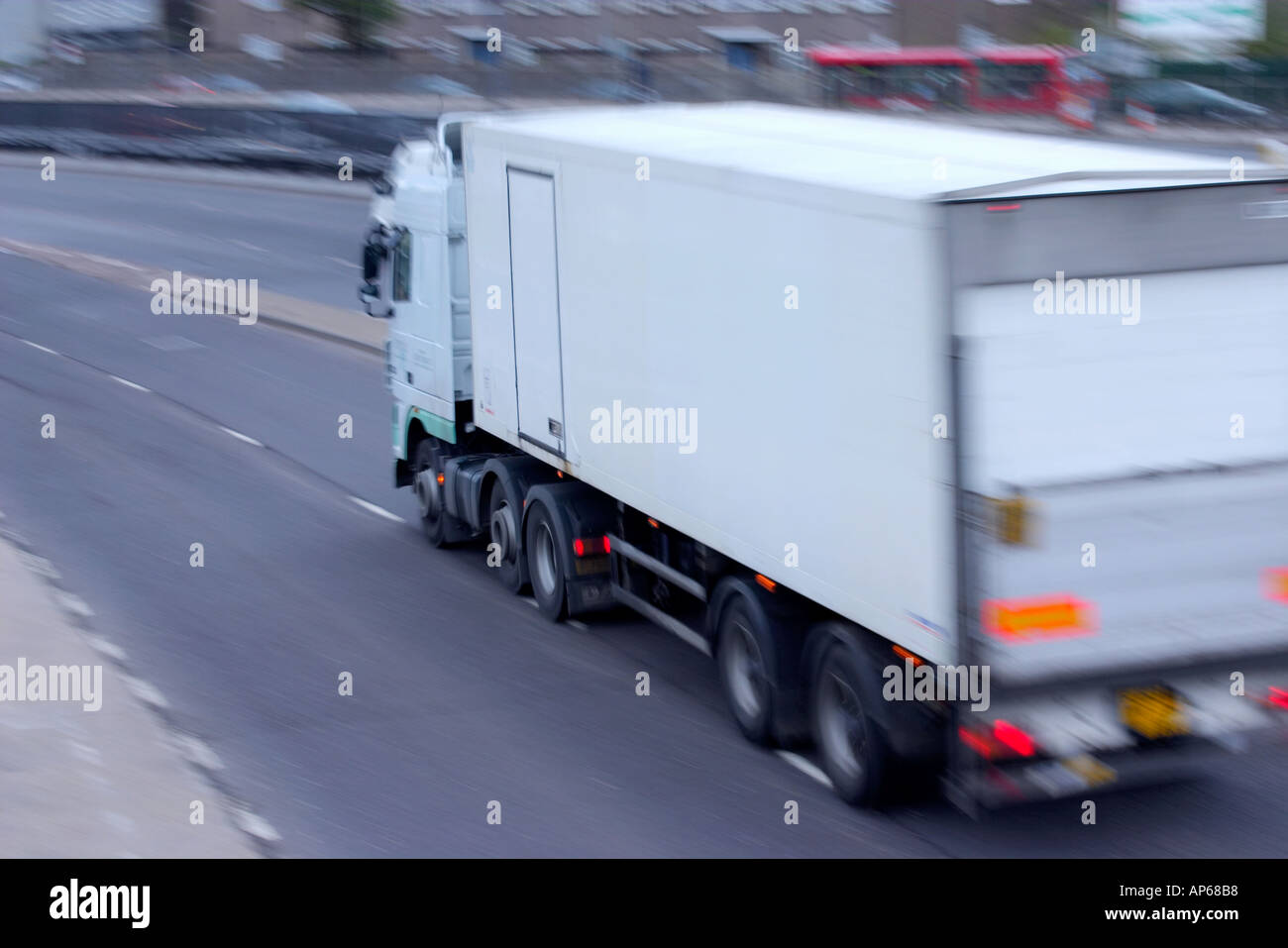day Articulated truck lorry transport transporting goods motorway ...