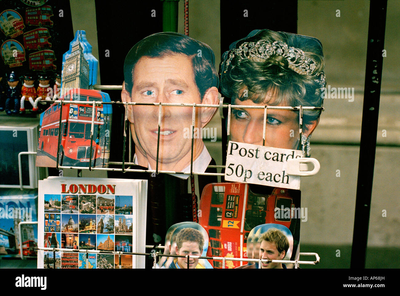 Postcards of the British Royal family on sale in London Stock Photo - Alamy