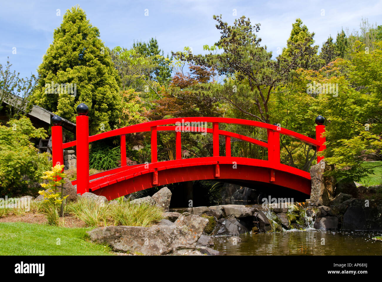 Red painted bridge in japanese hi-res stock photography and images - Alamy