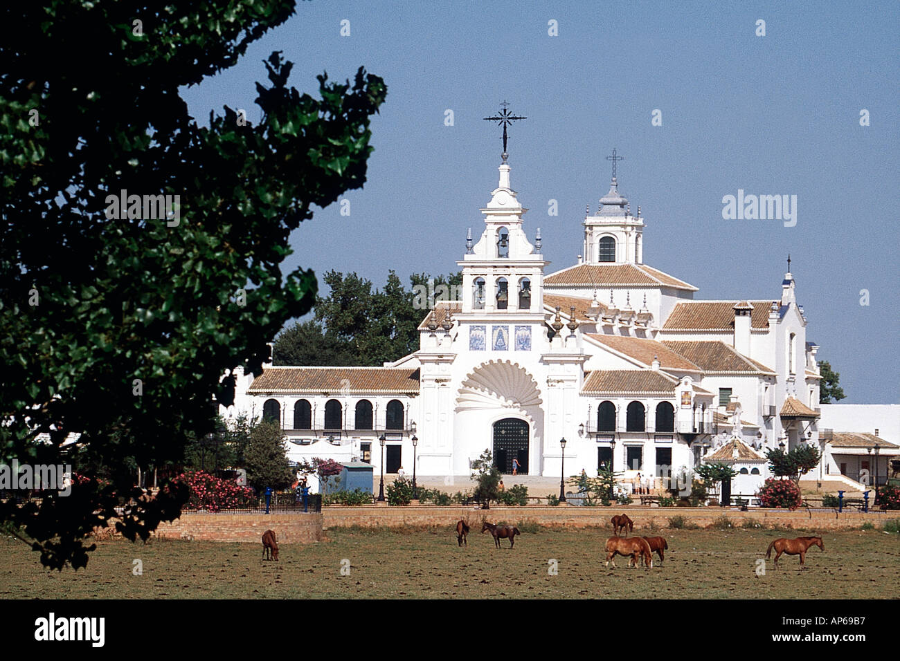 El Rocio village and Hermitage, Almonte El Rocio, El Rocio Marismas de ...