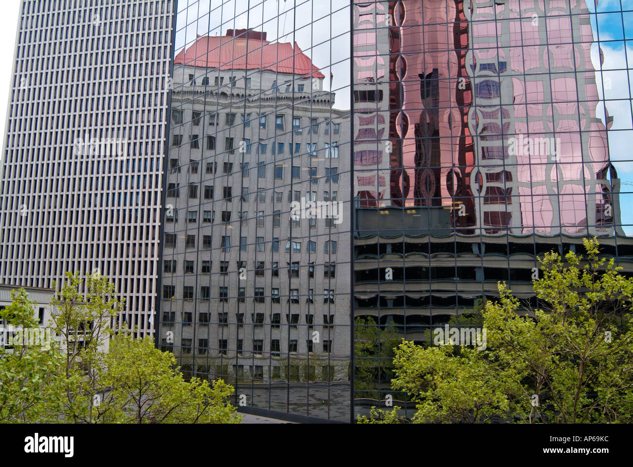 USA, Oregon, Portland, Downtown reflections in high rise windows Stock ...