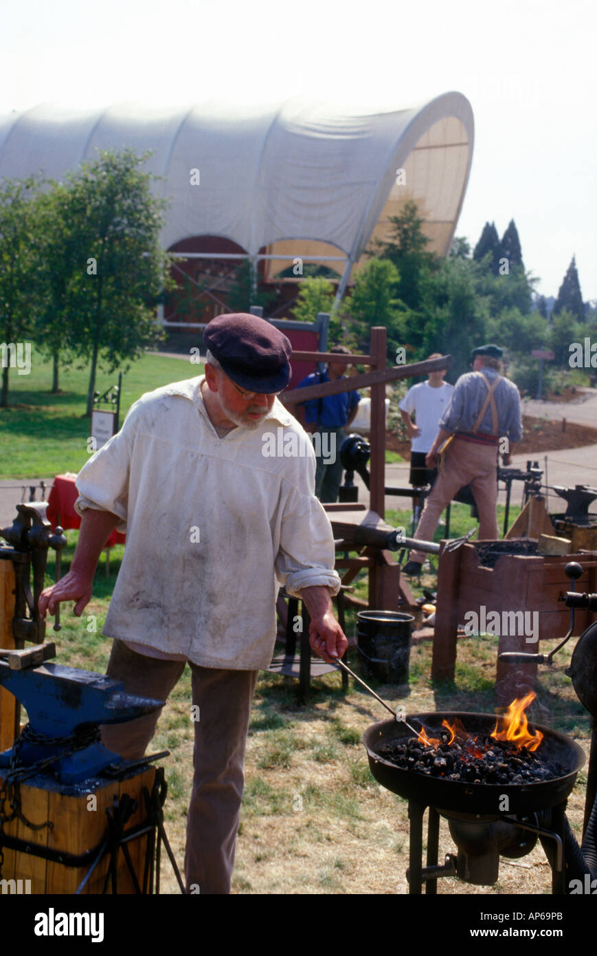 USA, Oregon, Oregon City, Oregon Trail Interpretive Center, A ...