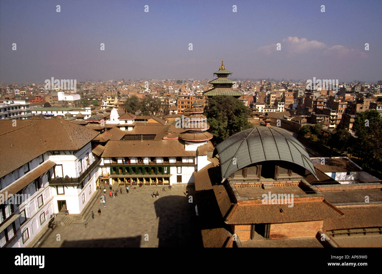 Nepal Kathmandu aerial view of city from the Royal Palace Stock Photo ...