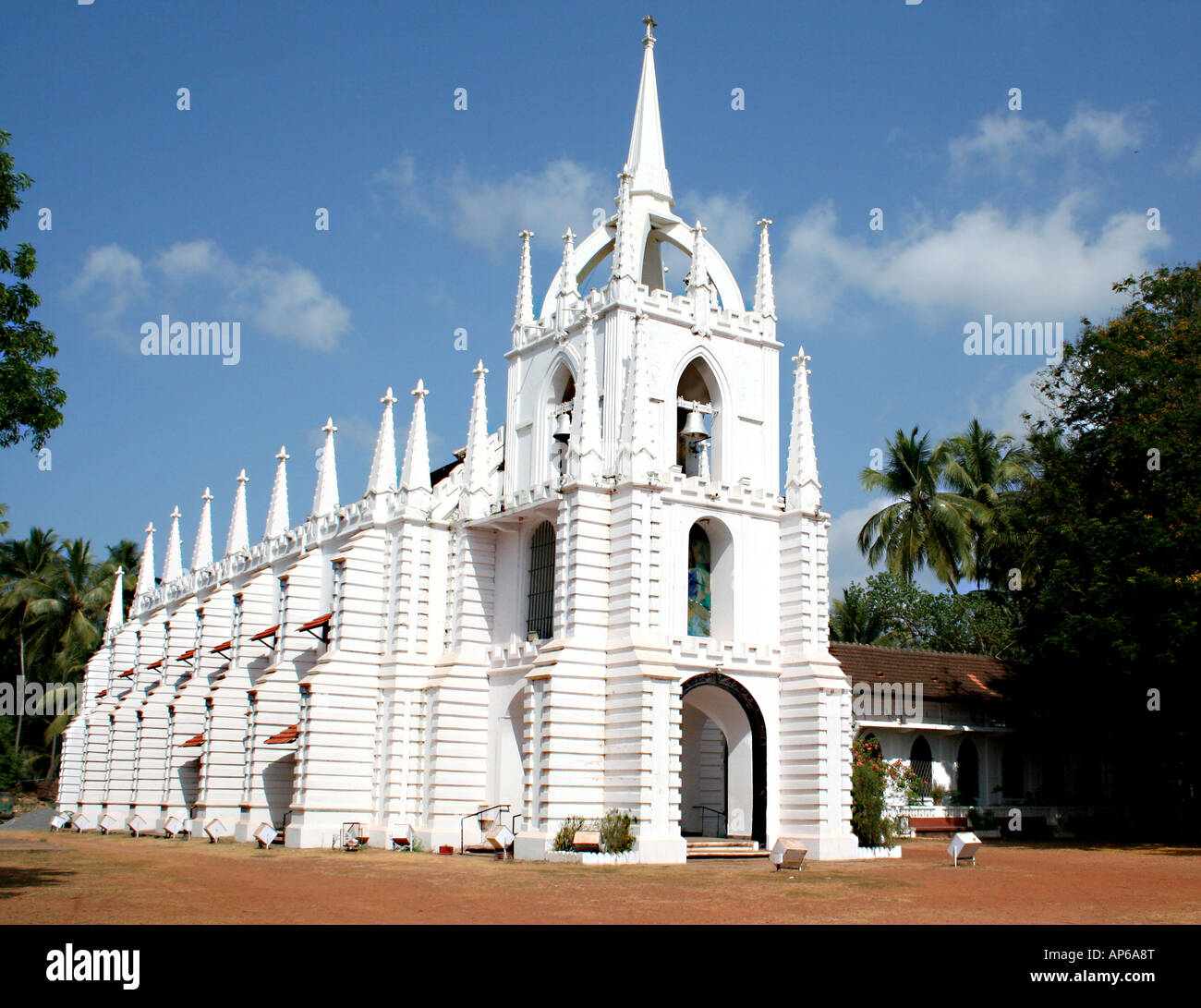 white church in Goa India Stock Photo - Alamy