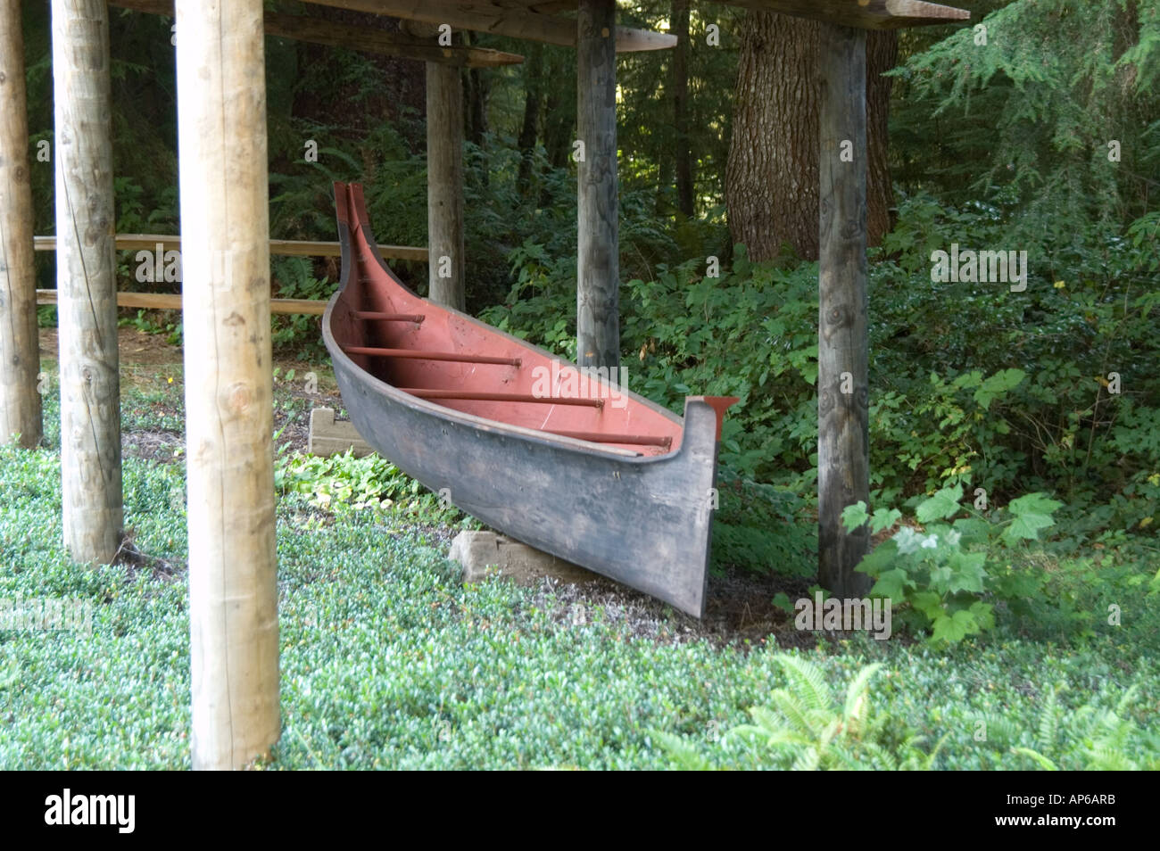USA, Oregon, Fort Clatsop National Historical Park, Replica of Native ...