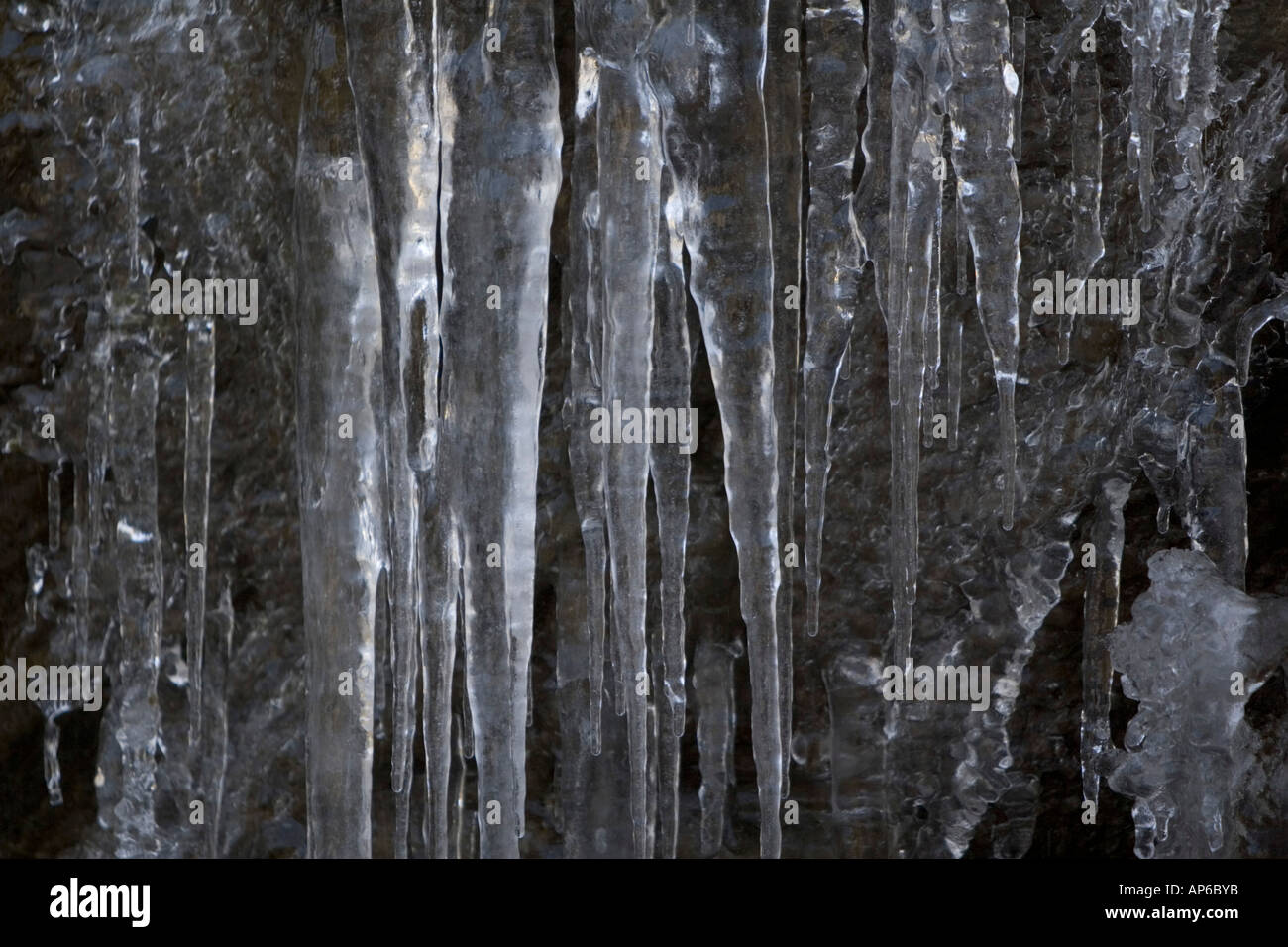 Ice formed by the freezing of dripping water hi-res stock photography ...