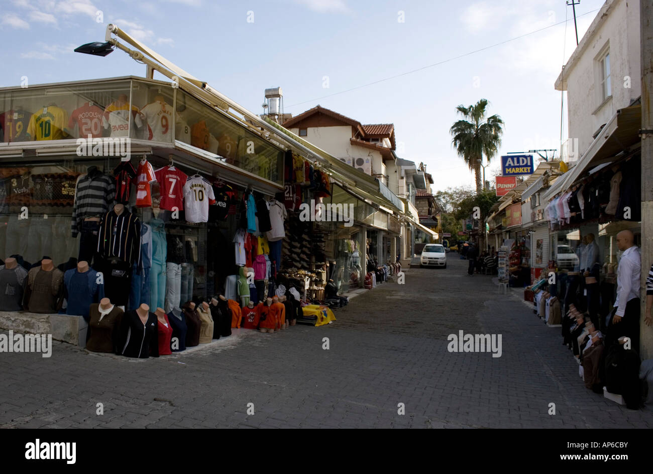 Main Road and Souvenir shops in Side Stock Photo - Alamy