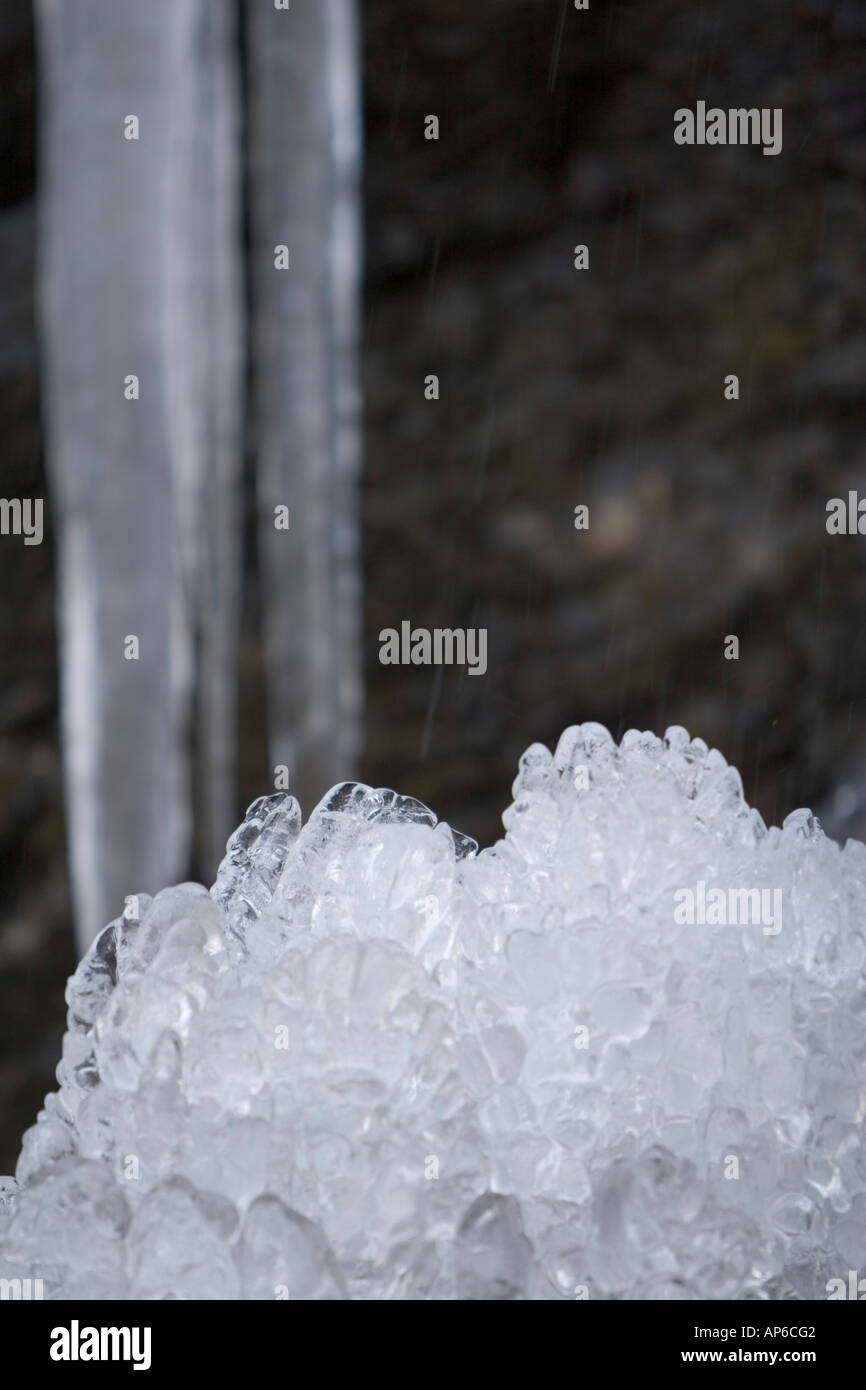 Ice formed by the freezing of dripping water hi-res stock photography ...
