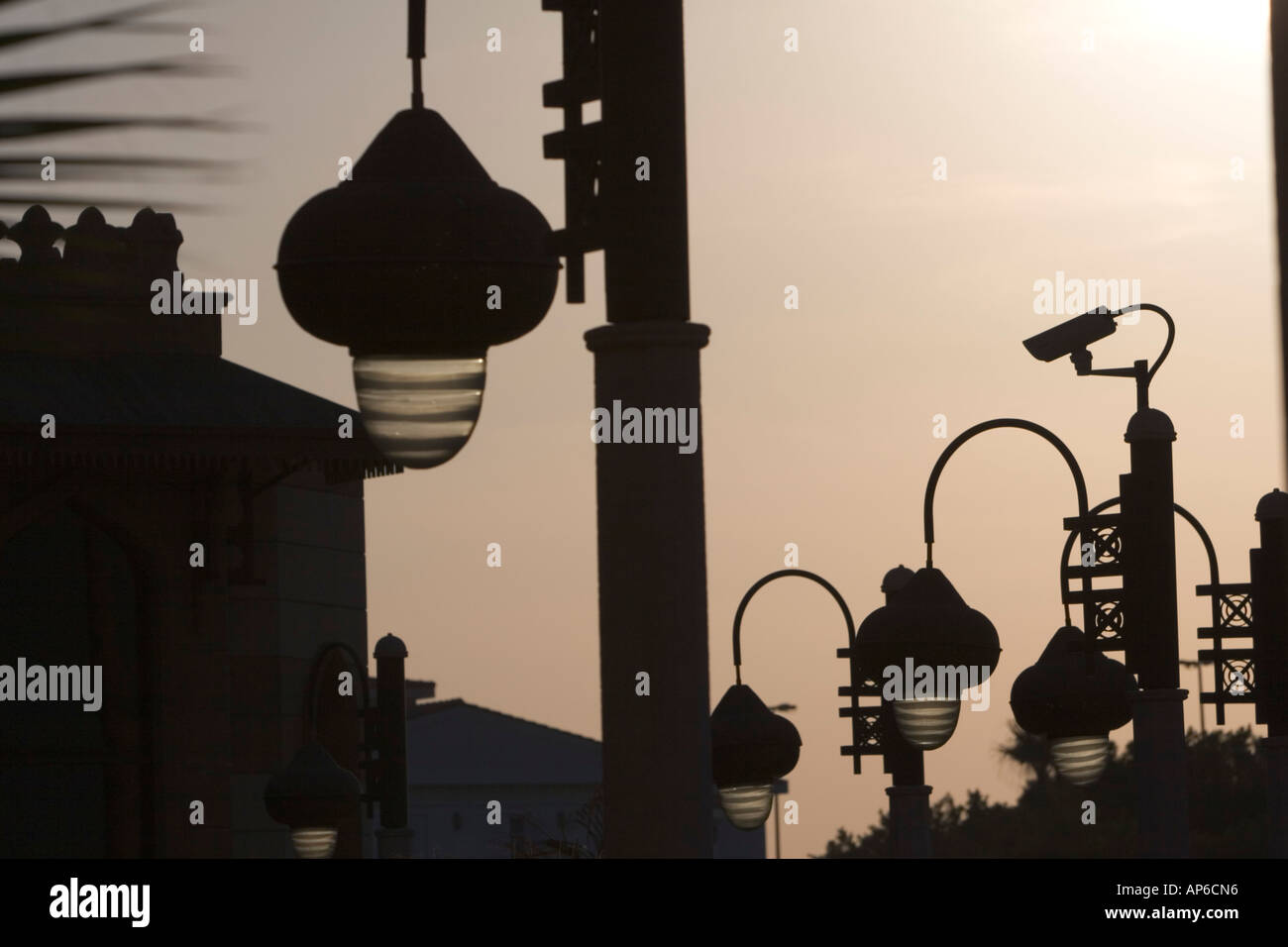 Security video surveillance camera, in a business district of Jeddah ...