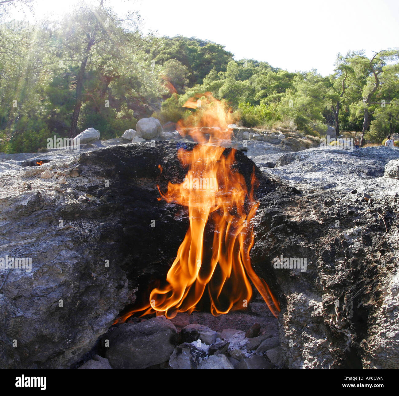 the eternal flames of Chimaira near Antalya mythical creature Chimaere ...