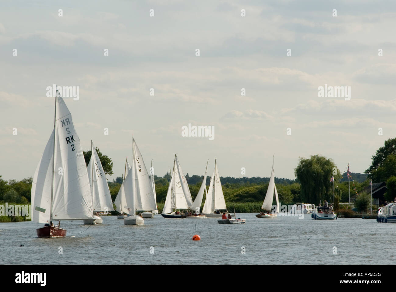 Sailing regatta from Horning sailing club on the Norfolk Broads Stock ...