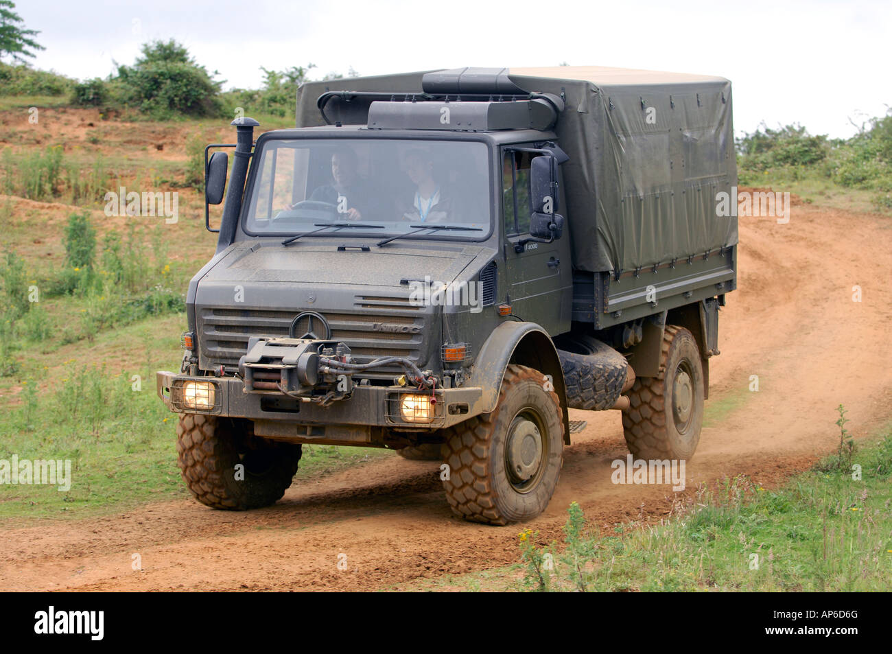 mercedes unimog being driven off road Stock Photo - Alamy