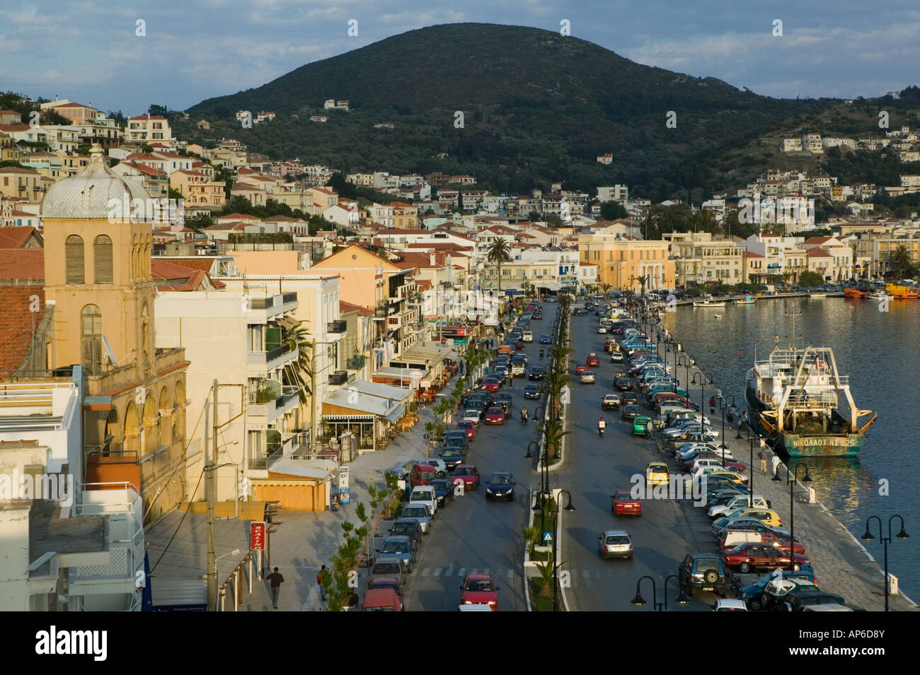 GREECE, Northeastern Aegean Islands, SAMOS, Vathy (Samos Town): View ...