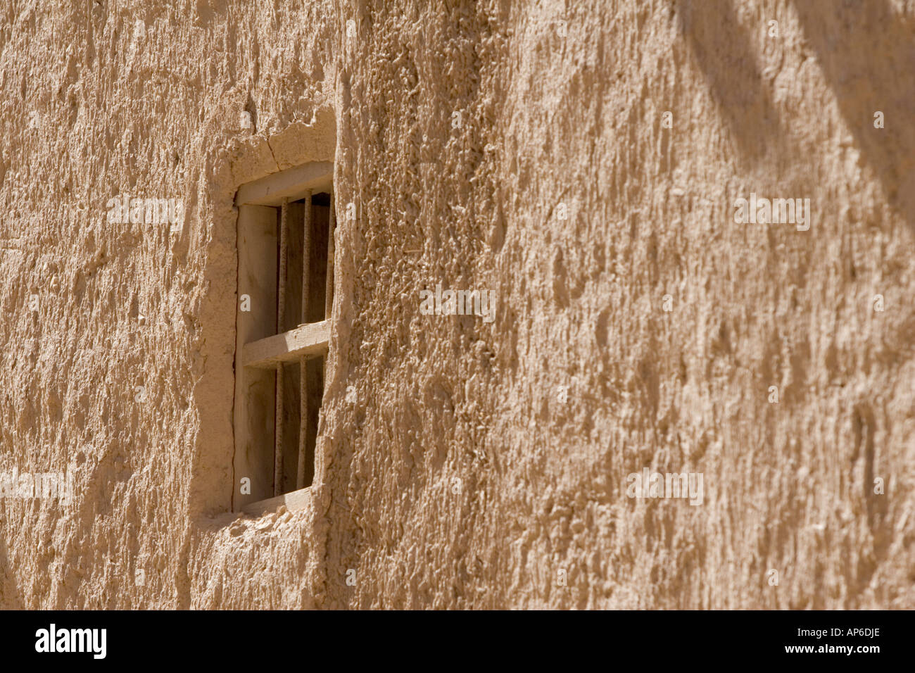 window of mud brick dwelling abandoned city Old Diriyah, KSA Stock ...