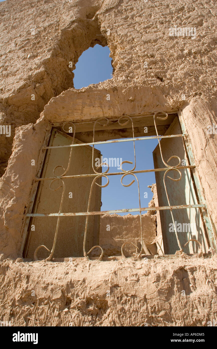 window of mud brick dwelling abandoned city Old Diriyah, KSA Stock ...
