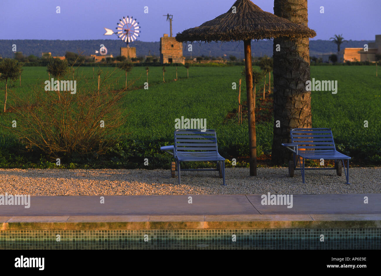 The Mallorcan Spain small rural hotel of S Hort des Gran Palmer Stock ...