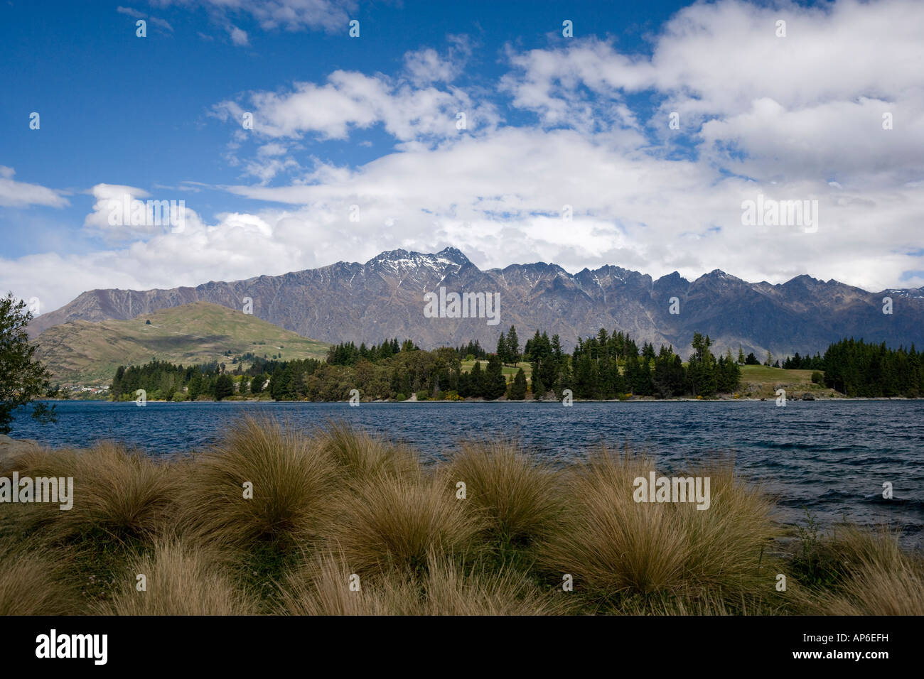 A view of The Remarkables mountain range, Queenstown, New Zealand Stock ...