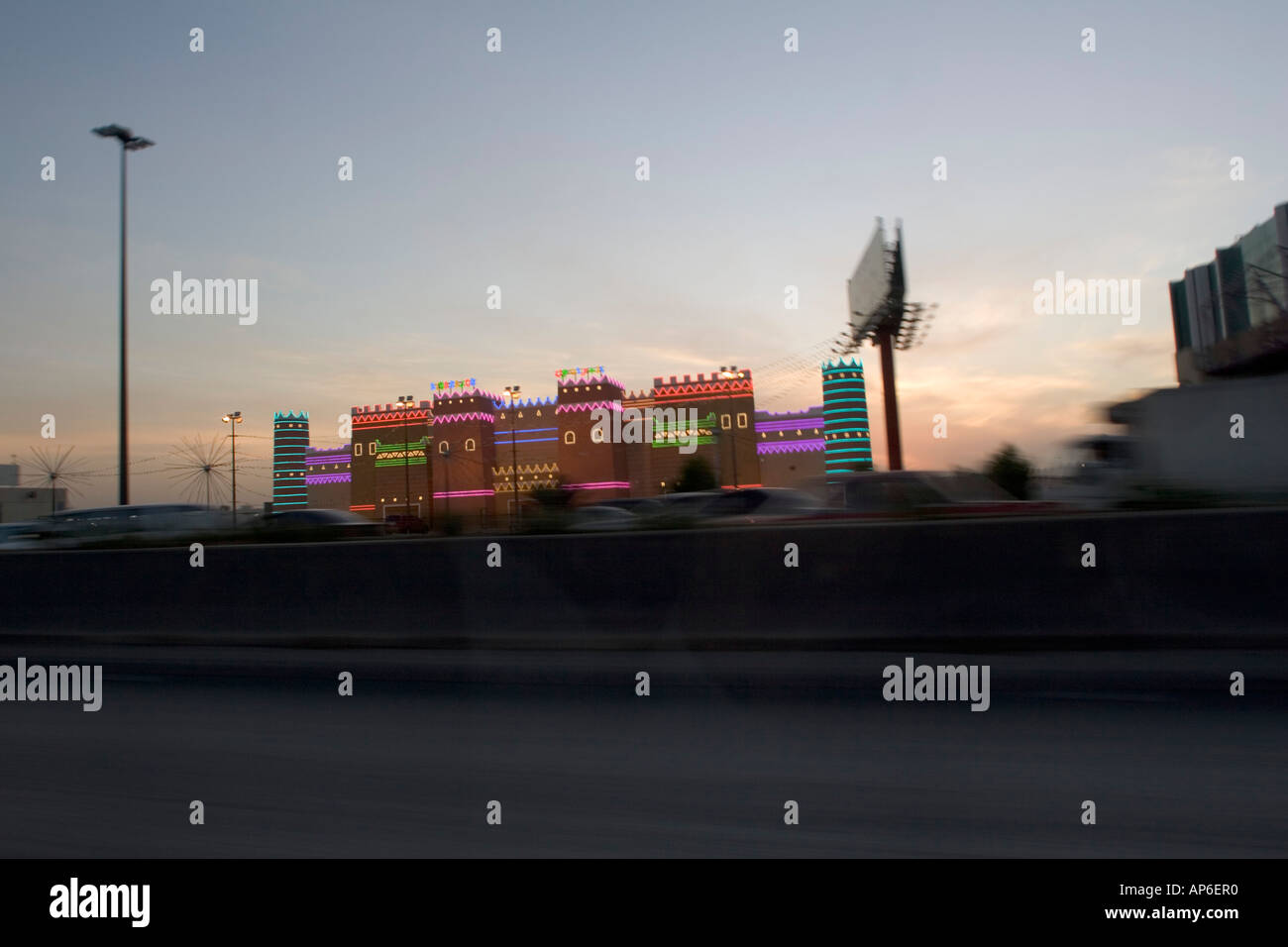 shopping centre at dusk in Riyadh, Kingdom of Saudi Arabia Stock Photo ...