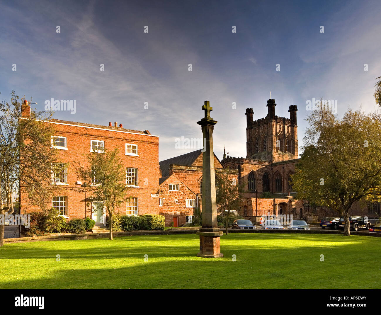 Chester Cathederal and Abbey Square in Summer, Chester, Cheshire ...