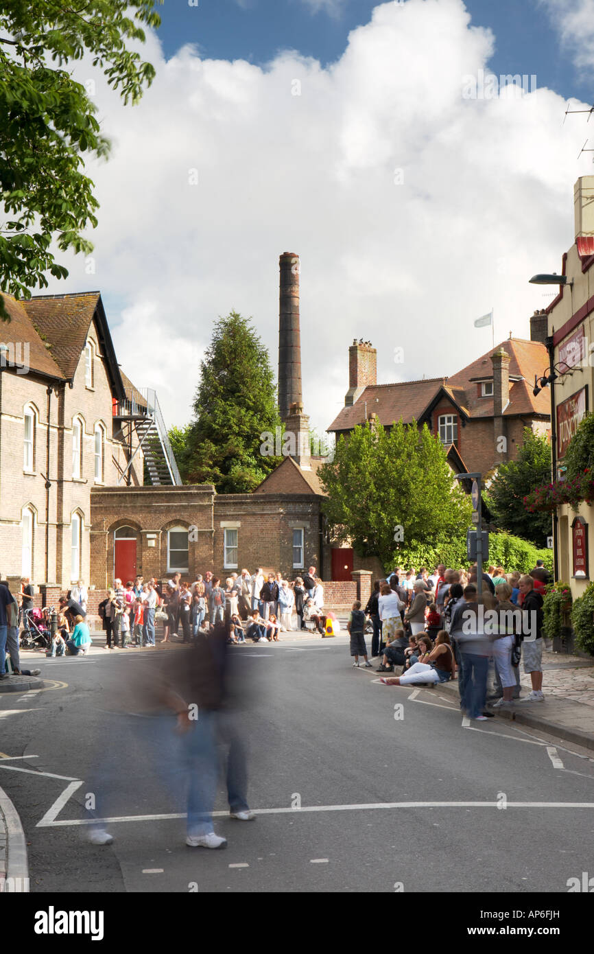 Crowd of people forming at Trinity Street for the 2007 Dorchester Town ...
