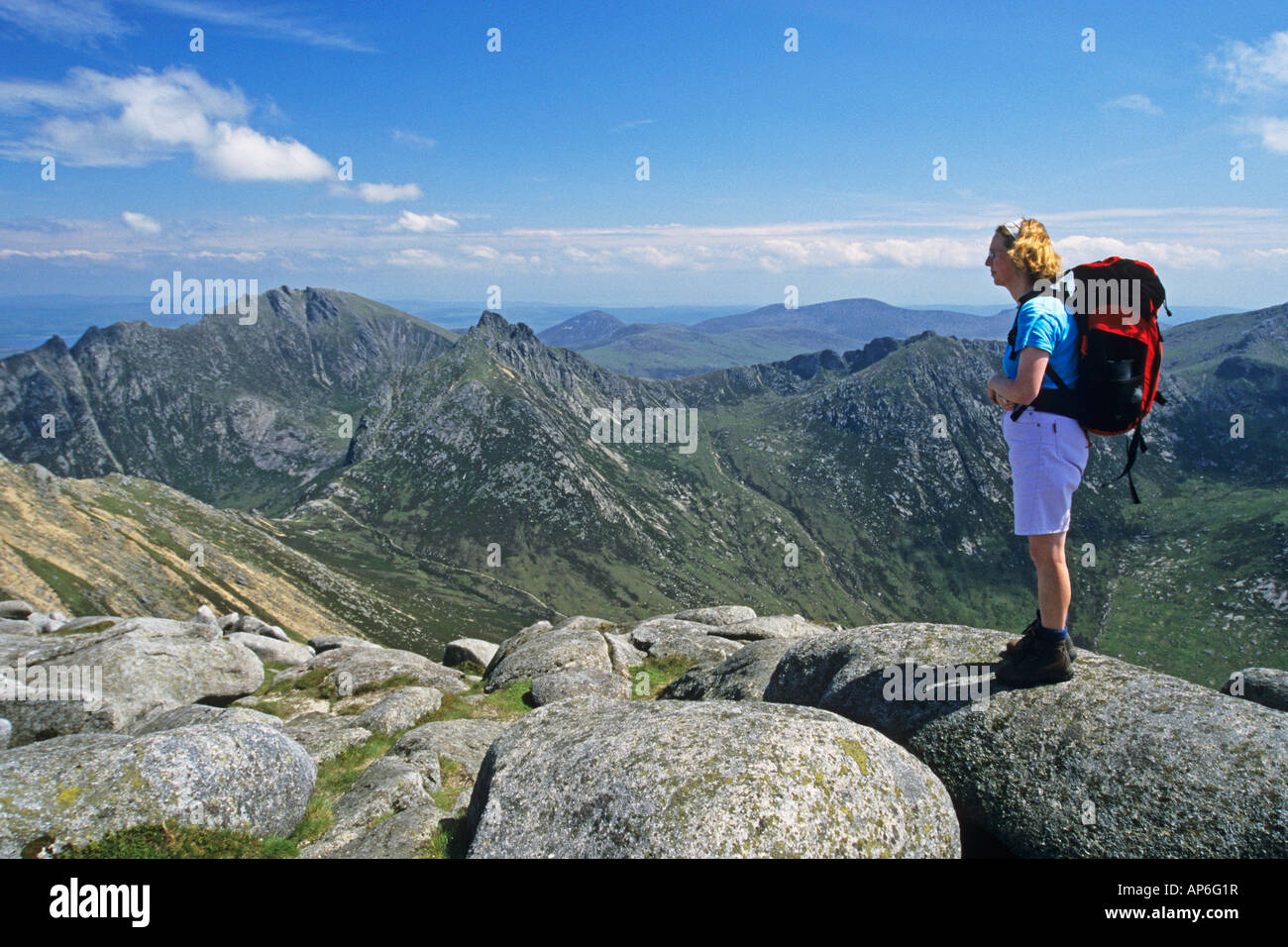 The view from the summit of Goat Fell on the Isle of Arran showing Cir ...