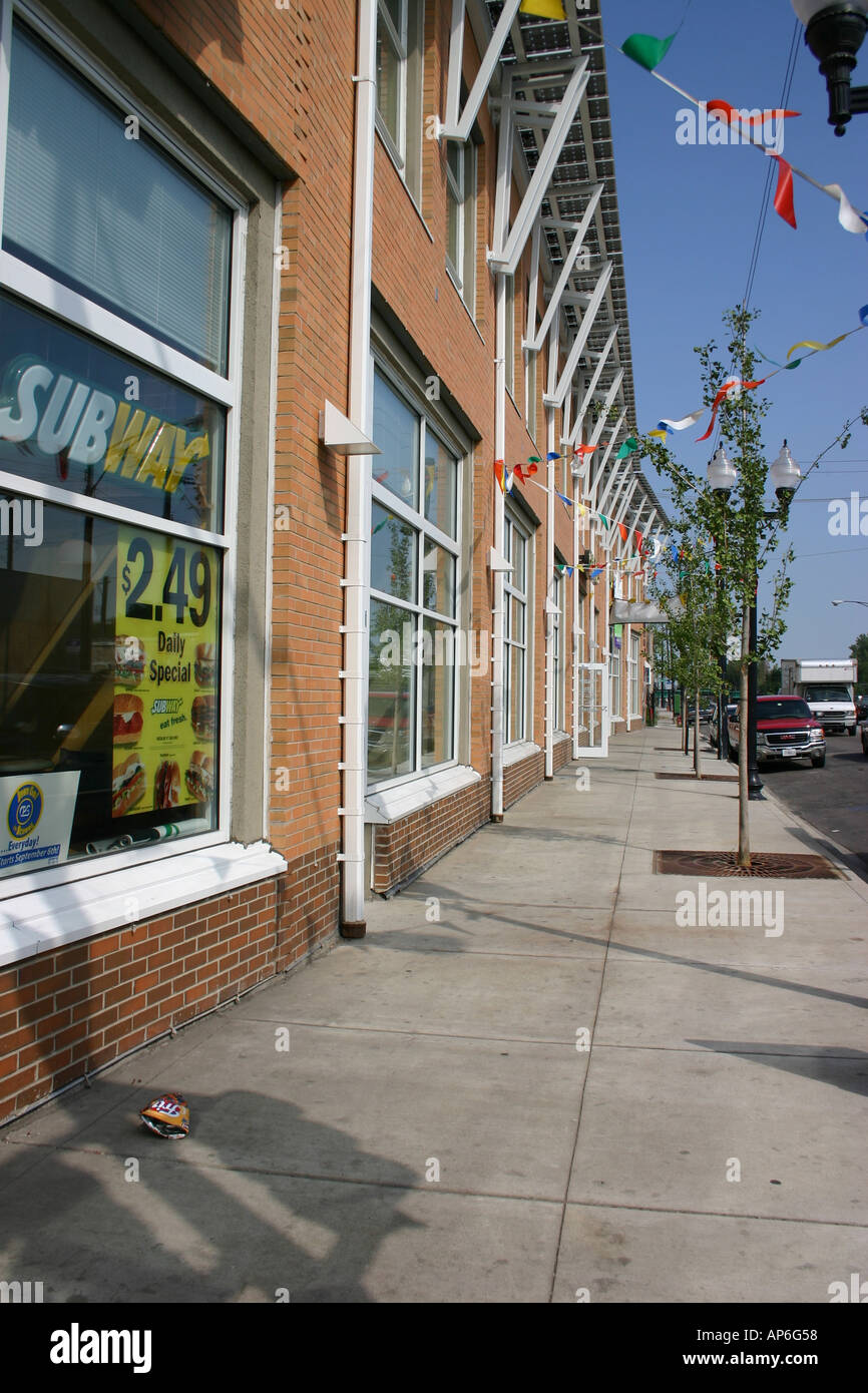 Subway sandwich shop sign in a window Stock Photo - Alamy