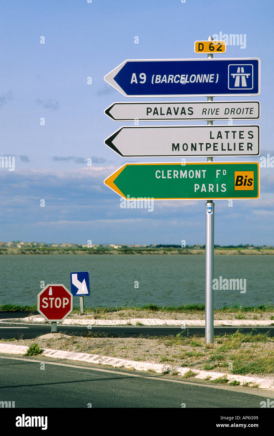 Highway directional signs in Southern France Stock Photo - Alamy