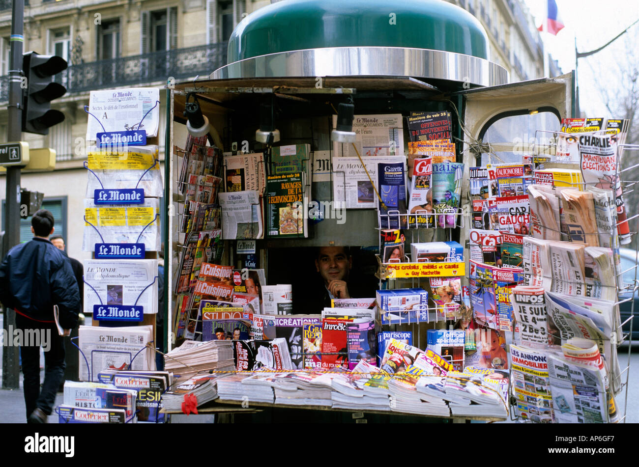 A news stand kiosk in Paris France Stock Photo - Alamy